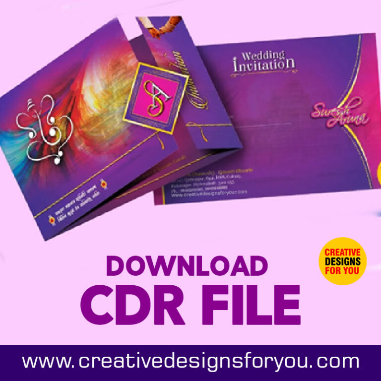 Download Multi colour Wedding Card Design CDR – Creative Designs For you